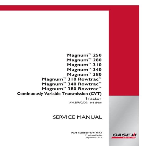 Case ih magnum 340 rowtrac continuously variable transmission (cvt ...