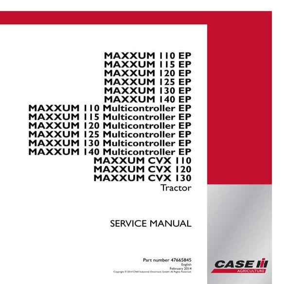 Case ih cvx 195 tractor service repair manual | PDF
