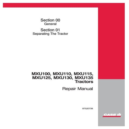 Case ih mxu115 tractor service repair manual | PDF