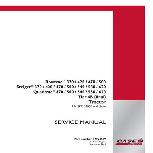 Case ih quadtrac 540 tier 4 b (final) tractor service repair manual ...