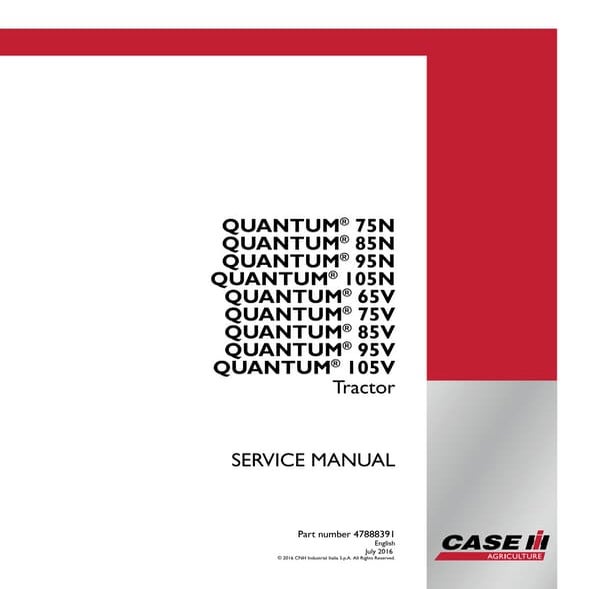 Case ih quantum 95 v tractor service repair manual | PDF