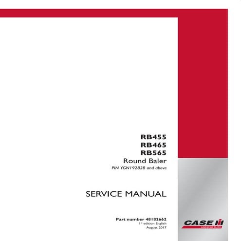 Case ih rb565 round baler service repair manual (pin ygn192828 and ...