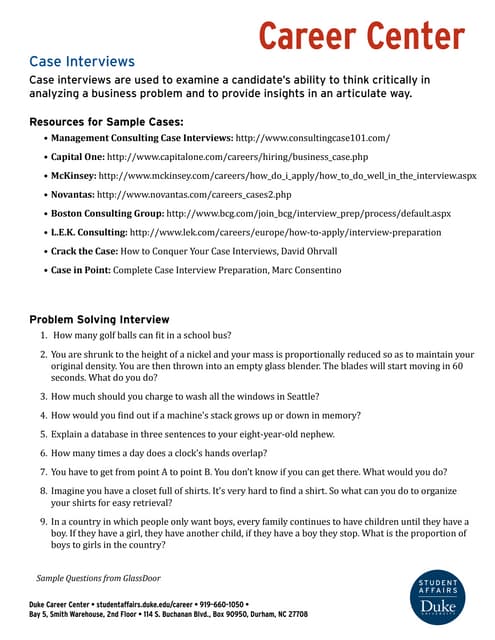 Case interviews | PDF Case interviews | PDF