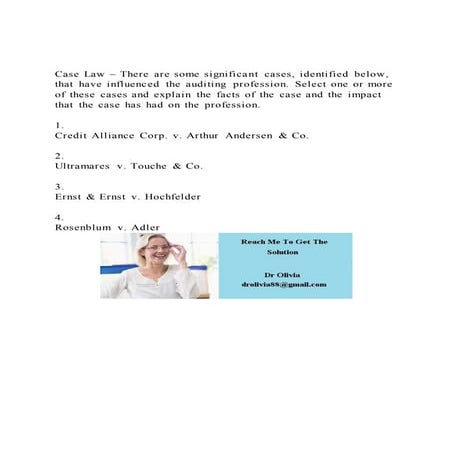 Case Law – There are some significant cases, identified below, t | DOCX