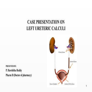 CASE PRESENTATION ON LEFT URETERIC CALCULI / PharmD / Case ppt | PPTX
