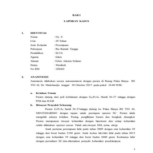 Laporan Case Obgyn dr Arie Widiyasa SpOG | DOCX