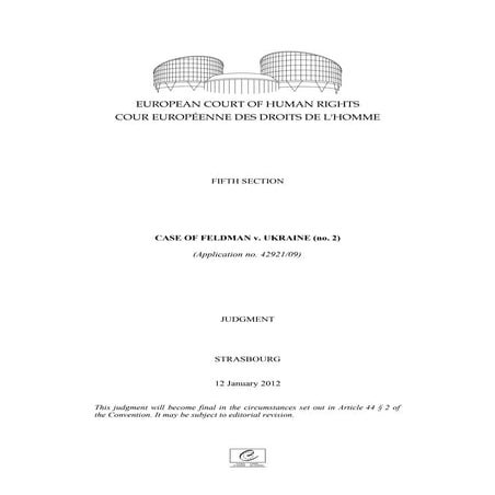 Case of feldman v. ukraine (no. 2) | DOC