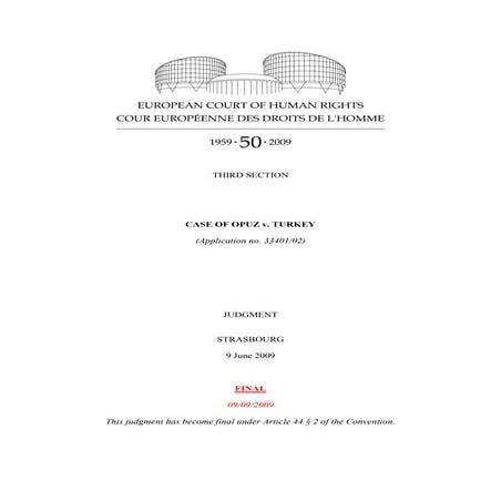 Case of opuz v. turkey | PDF
