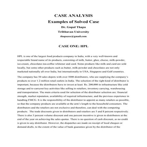 Case one | PDF | Logistics | Business
