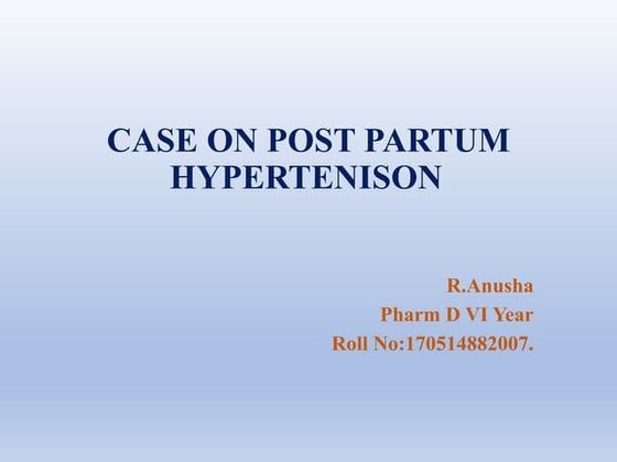 Pathophysiology of hypertension | PPTX