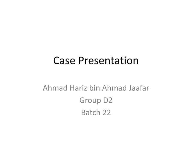 Orthopedics case presentation | PPTX