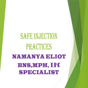 safe injection practices in critical care | PPTX