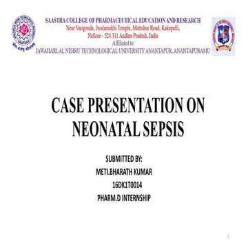 CASE PRESENTATION ON NEONATAL SEPSIS | PPTX