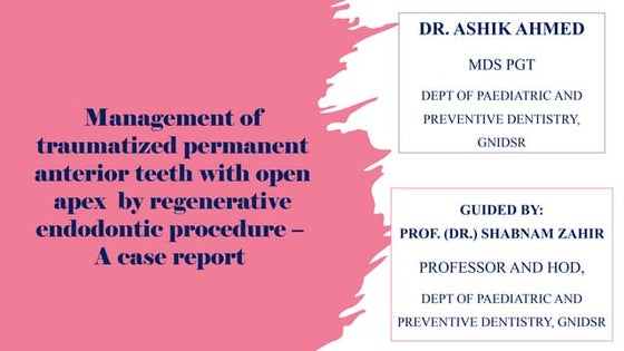 Apexogenesis & apexification | PPTX | Dental Health | Diseases and ...