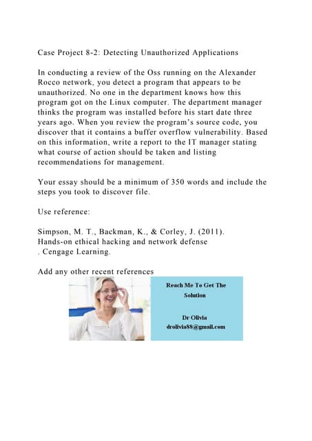 Case Project 8 2 Detecting Unauthorized Applicationsin Conductidocx
