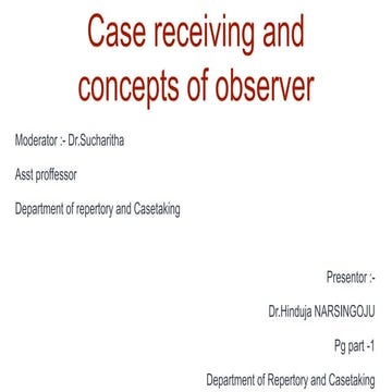 Case receiving and concepts of observer. | PDF