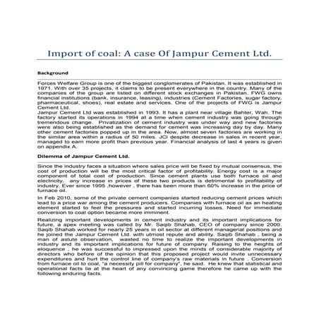 Cases import of coal2 case study | PDF | Commodities | Economy