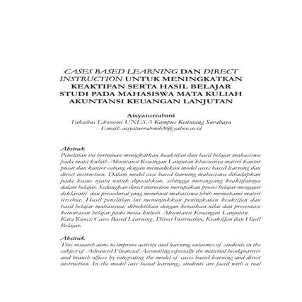 Cases based learning dan direct instruction untuk meningkatkan ...