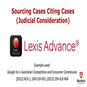 Cases Citing Cases Using Lexis Advance | PPSX | Search | Internet