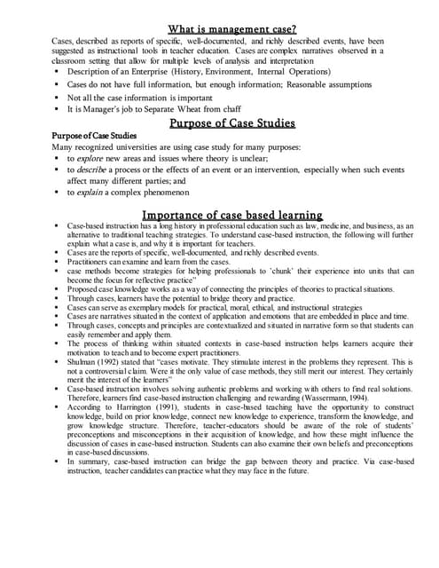 An Approach To Case Analysis | PDF