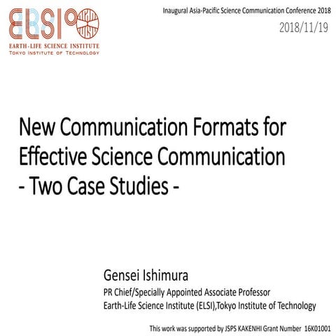 New Communication Formats for Effective Science Communication | PPT