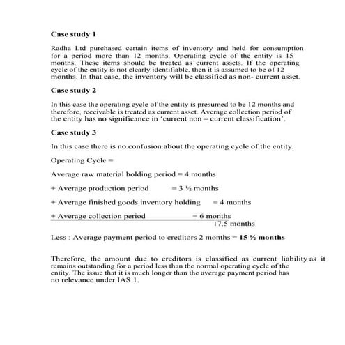 Case studies answers ias 1 7 nos | PDF