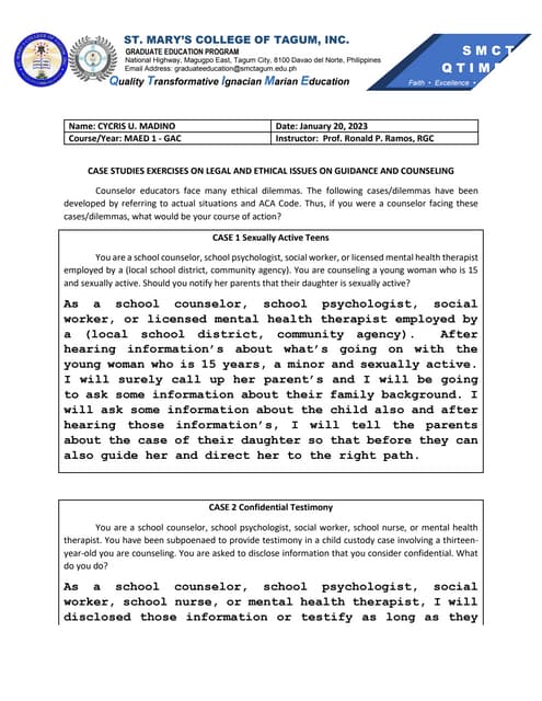 Classroom management case study | DOCX