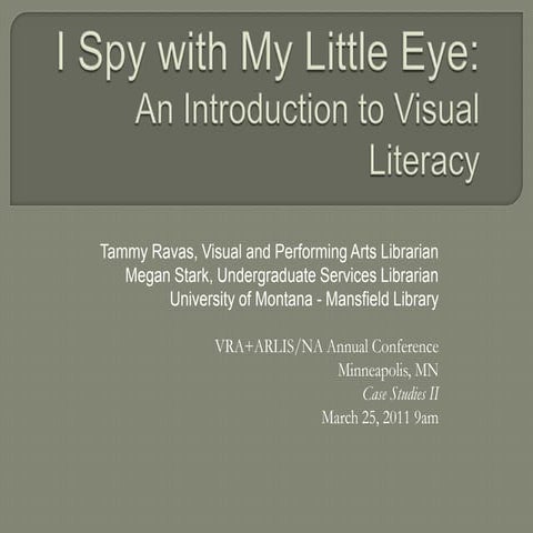 I Spy with My Little Eye - Teaching Visual Literacy | PPTX
