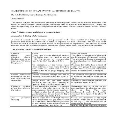 Case studies in steam system auditing | PDF