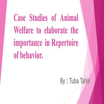 Case studies of animal welfare to elaborate the | PPTX