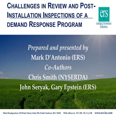 Case studies of installation inspections of a demand response program | PPT