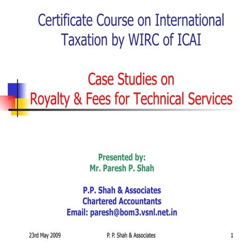 Analysis of "Fees for Technical Services" and its Taxability | PPTX