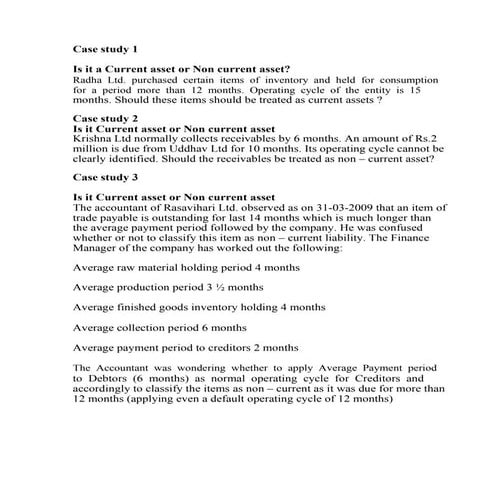 Case studies questions ias 1 7 n0s | PDF