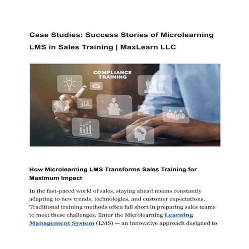 Case Studies_ Success Stories of Microlearning LMS in Sales Training _ MaxLearn LLC.pdf
