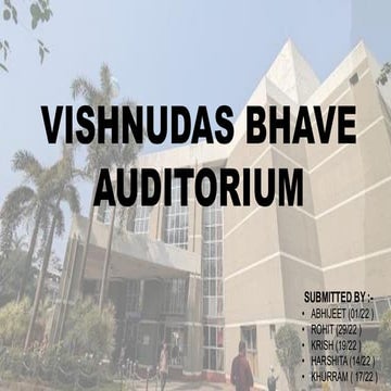 Auditorium case study vishnudas bhave auditorium | PDF