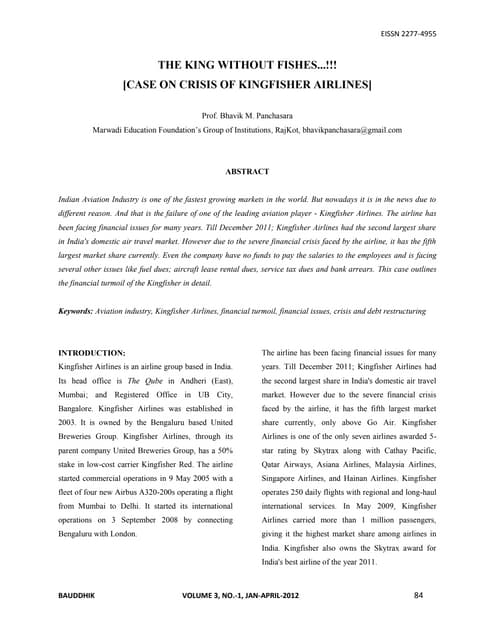 case study on kingfisher | PPTX | Air Travel | Travel Type