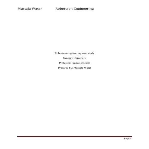 Case study of Robertson engineering | PDF