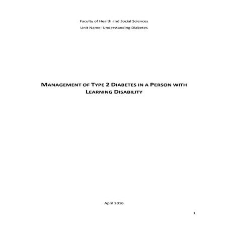 Management of type 2 diabetes in a person with learning disability | PDF