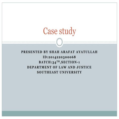 Case study on law of banking | PPTX