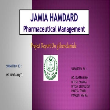 Case study on Glibenclamide | PPTX