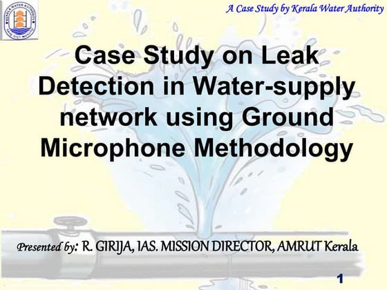 Water Leak Detection Report Case Study | DOC | Water Services | Home ...