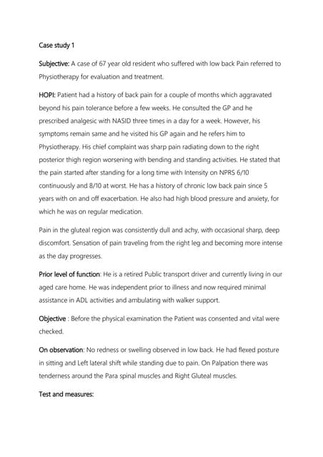 Musculoskeletal Case Study | PDF