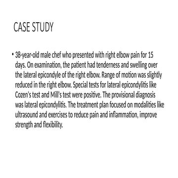 CASE STUDY for physiotherapy Orthopaedic pptx | PPTX