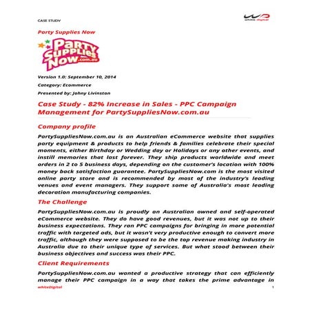 Case study 82% increase in sales through PPC | PDF