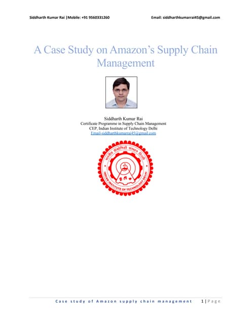 Supply chain management of amazon | PPTX