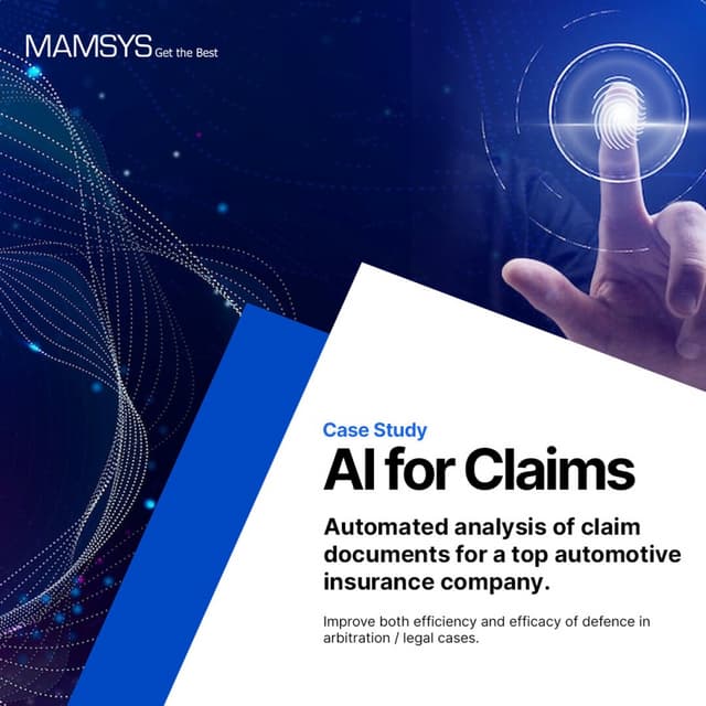 Mamsys Case study on AI for Claims | PDF | Artificial Intelligence | Technology & Computing