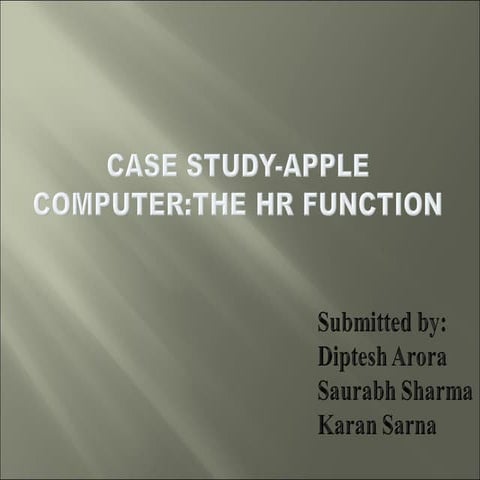 Case study apple computer (1) | PPT