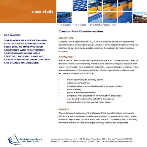 Case study canada post transformation | PDF