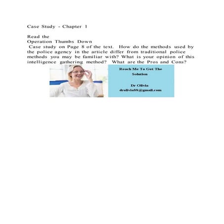 Case Study - Chapter 1Read the Operation Thumbs Down Case st | PDF