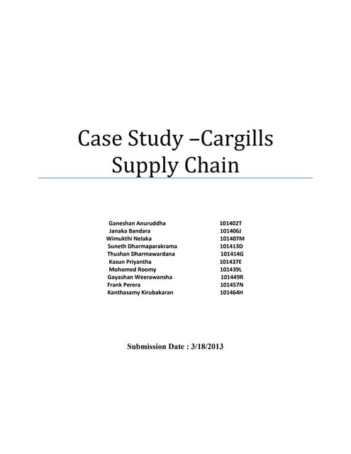 Cargills Food City Supply Chain | PPTX